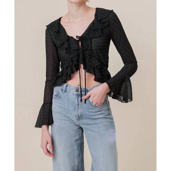 LINE AND DOT | Tops | New Line And Dot Laney Blouse In Black | Poshmark